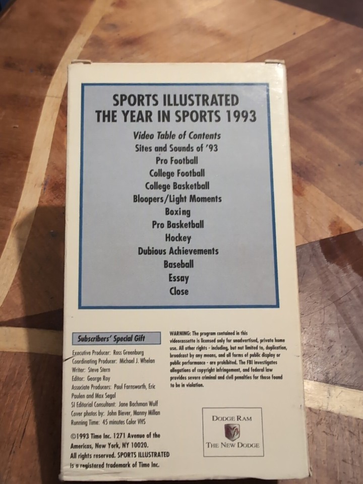 Sports Illustrated Dallas Cowboys 1994 Video Yearbook VHS Tape Troy ...