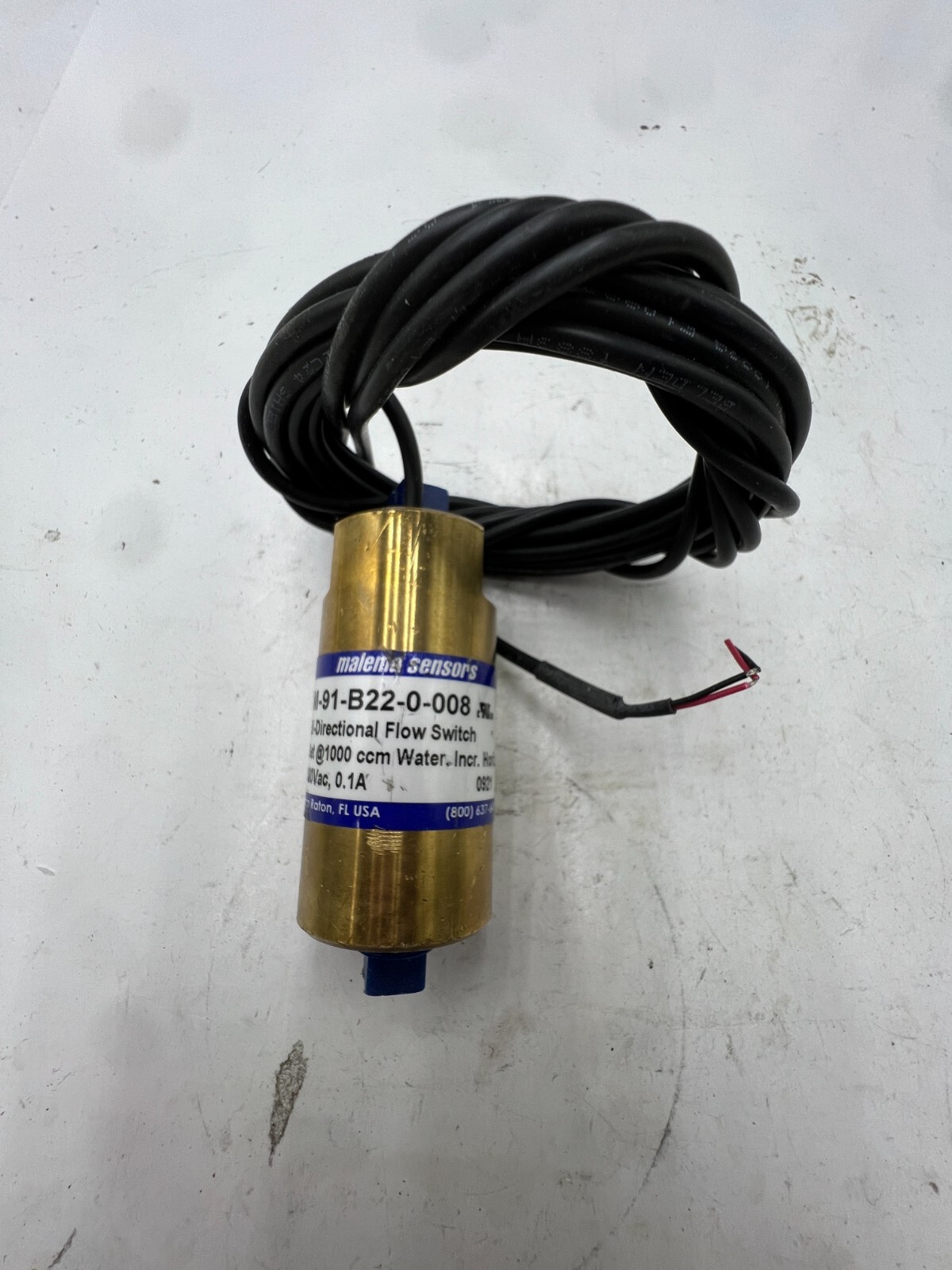 Genuine Malema Bi-Directional Flow Switch Sensor M-91-B22-0-008 120VAC ...