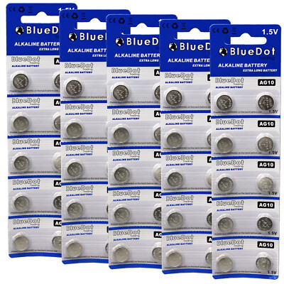 FREE SHIPPING! 50 Pk LR1130 AG10 389 Alkaline Battery 1.5V Watch ...