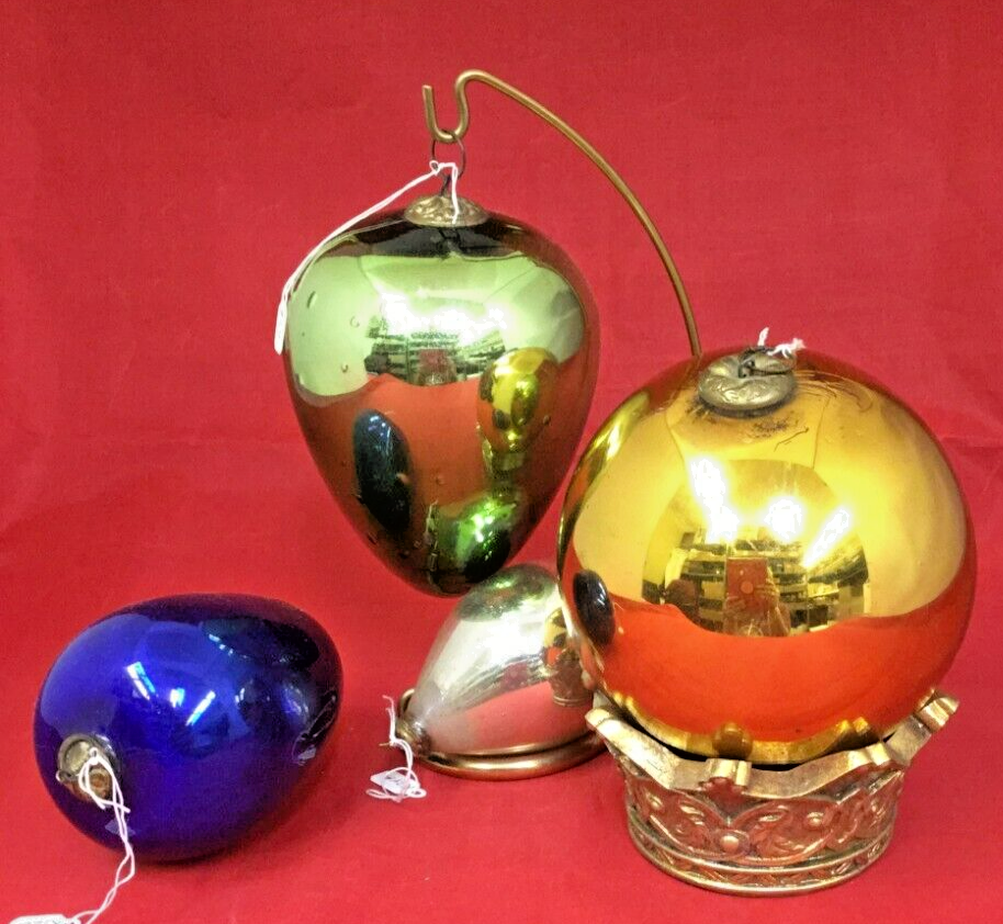 1890's Authentic Antique German Mercury Glass RARE Berry Shape Kugel 3 ...