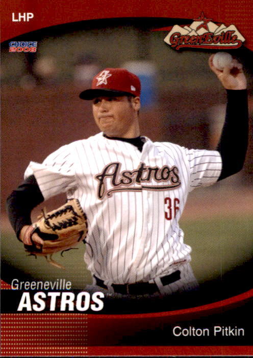 2008 Greeneville Astros Choice #27 Colton Pitkin Baytown Texas TX ...