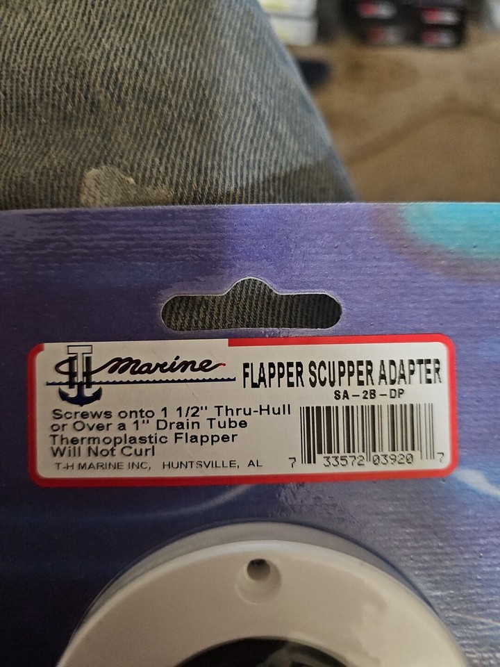 Free Shipping 1 T-H Marine SA-2B-DP Flapper Scupper Adapter White Black ...