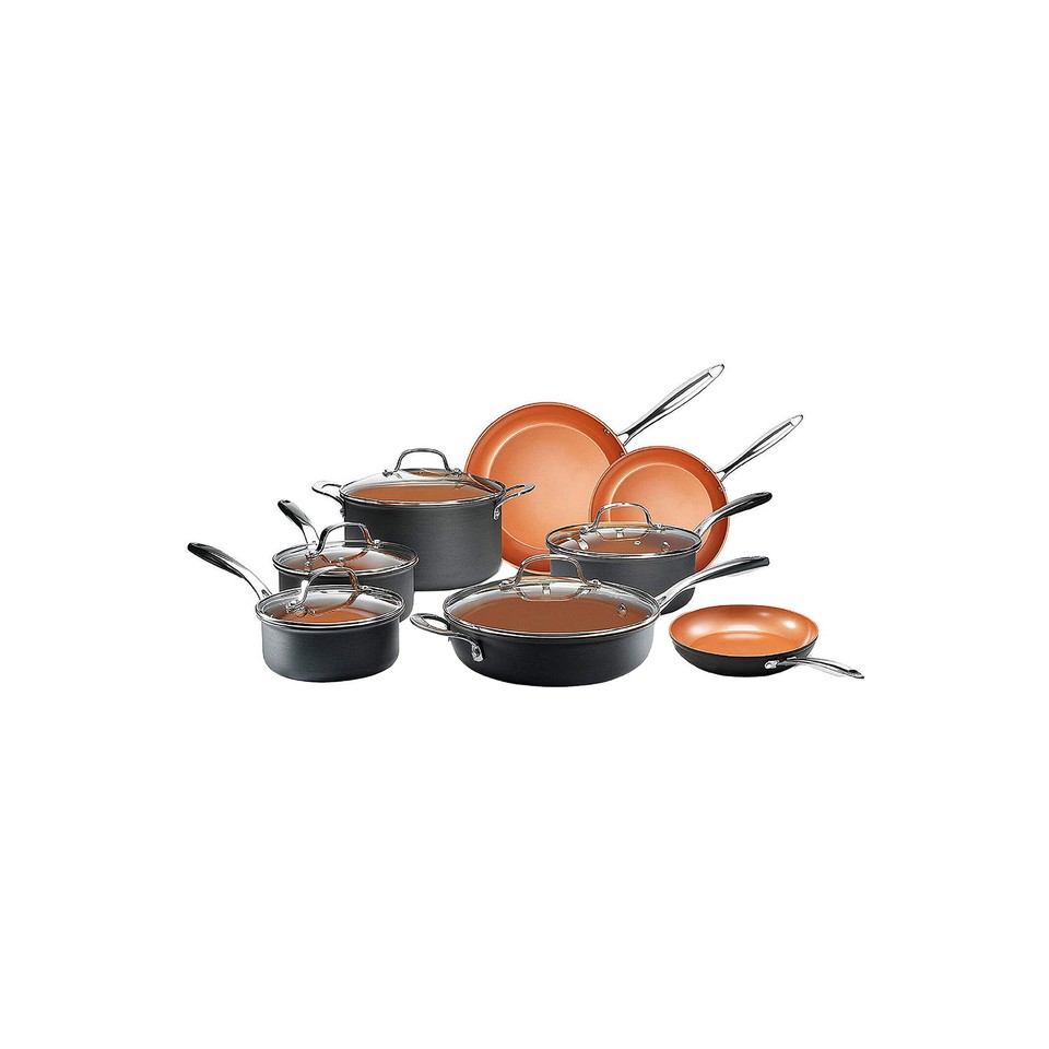 Gotham Steel Pro Hard Anodized 13 Piece Cookware Set, Gray | eBay