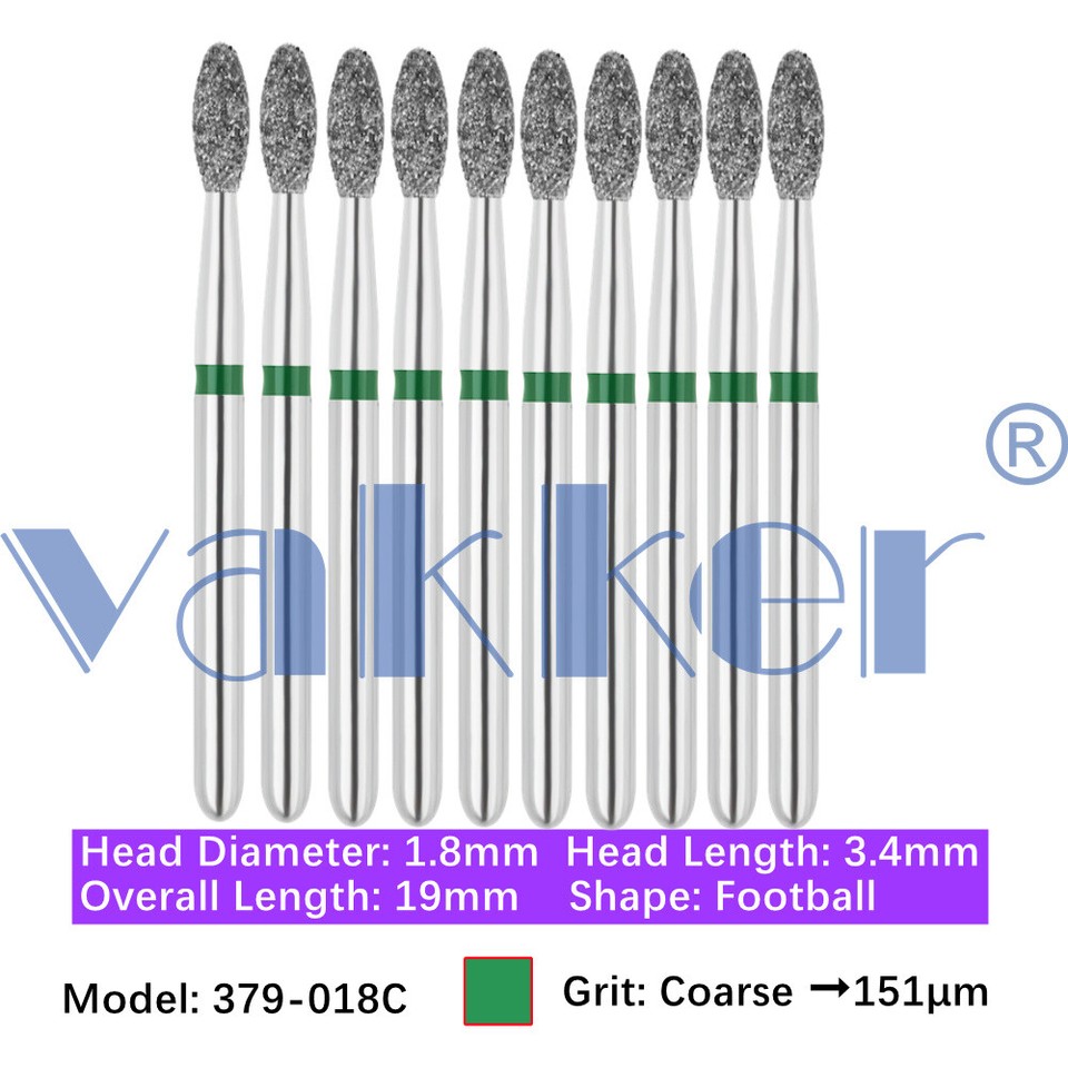 Vakker 10pc Dental Diamond Burs FG Friction Grip Coarse Super Coarse ...