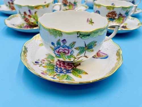 HEREND PORCELAIN HANDPAINTED QUEEN VICTORIA TEA SET FOR 6 PERSONS ...
