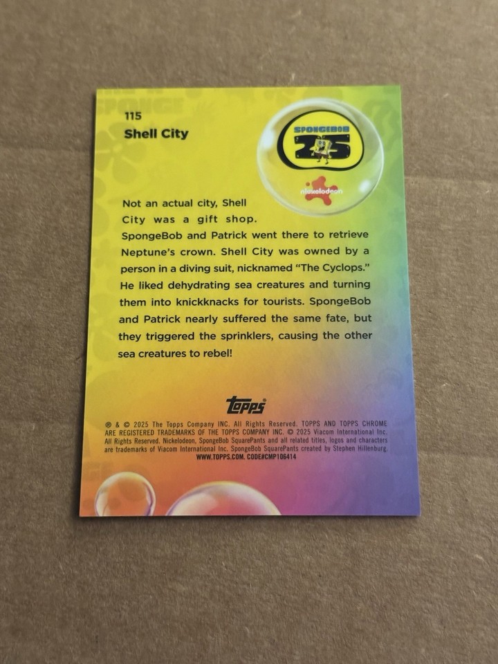 2025 Topps Chrome SpongeBob Shell City Night Shift Manager Refractor | eBay