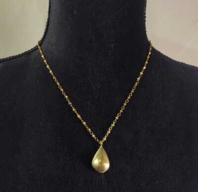 Apostrophe Gold Tone Nickel Free Teardrop Pendant Necklace Costume ...
