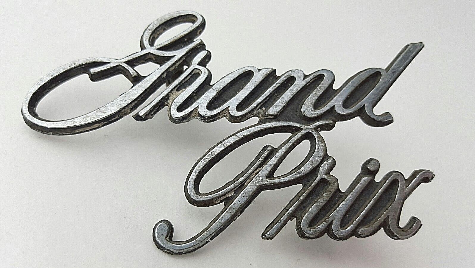 Vintage Pontiac Grand Prix Emblem Script 498675 Metal 3 Pin GM 1970s ...