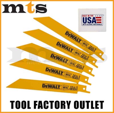 Dewalt Dw4808 6" 14 Tpi Straight Back Bi-Metal Reciprocating Blade ...