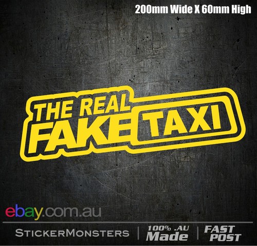 THE REAL FAKE TAXI Sticker Decal DRIFT FUNNY JDM Decals illest joke Car ...