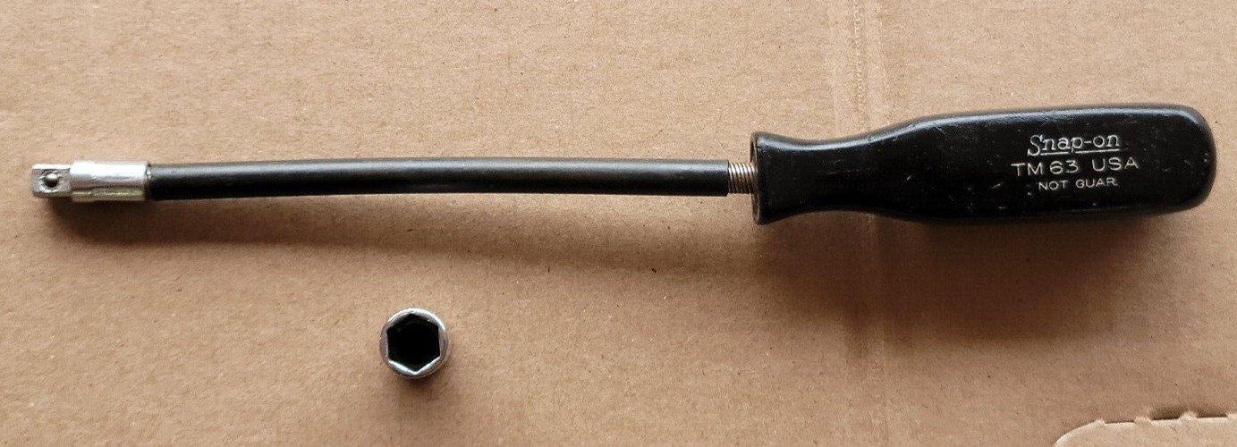Vintage Snap-On USA 1/4-in Drive Flexible Shank TM63 with 3/8-in Socket ...