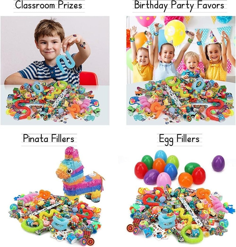 72 Pc Fidget Toys Box Bundle Pack Push Pop Soft Toy Birthday Gift Kit ...