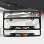 2x Ralliart Carbon Fiber Stainless Steel License Plate Frame & Blk ...