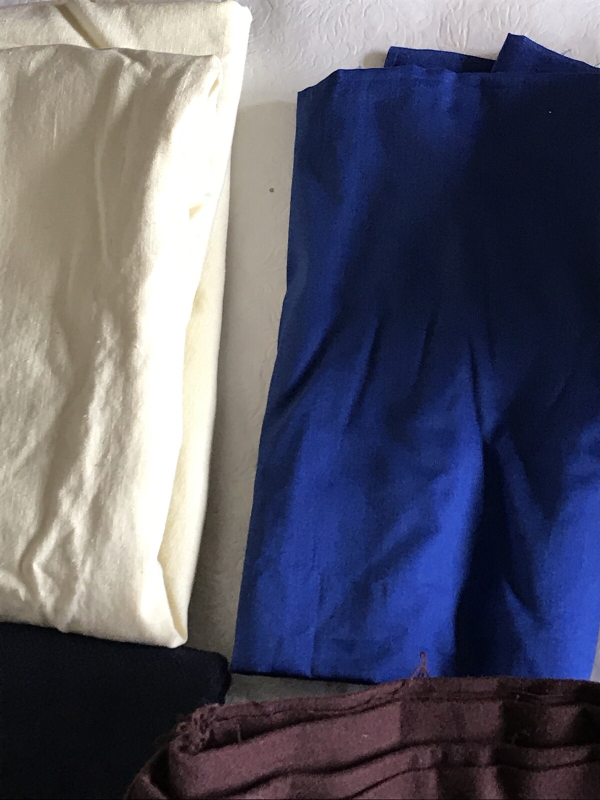 Solid Color Scrap Remnant Leftover Fabric Lot Crafts Sew Mixed Fibers ...