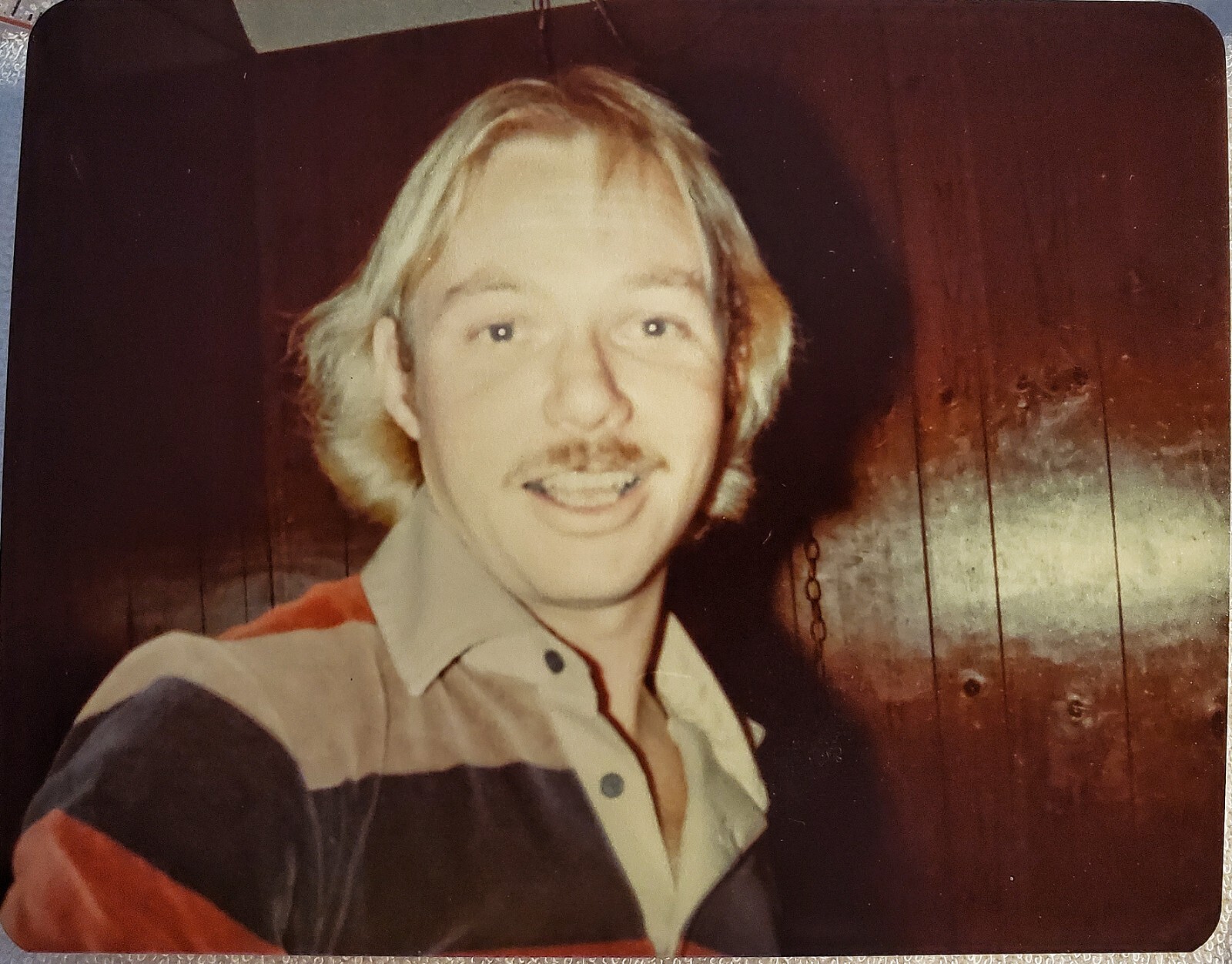 Vintage Old 1970s Color Photo of Handsome Blond Man with Mustache ...