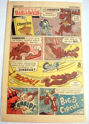 1965 Cheerios Ad Rocky and Bullwinkle General Mills | eBay