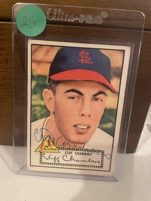 Cliff Chambers St Louis Cardinals Signed 1952 Topps Card with JSA Cert ...
