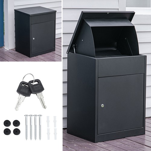 Galvanized Steel Lockable Parcel Delivery Secure Dropbox Outdoor Letter ...