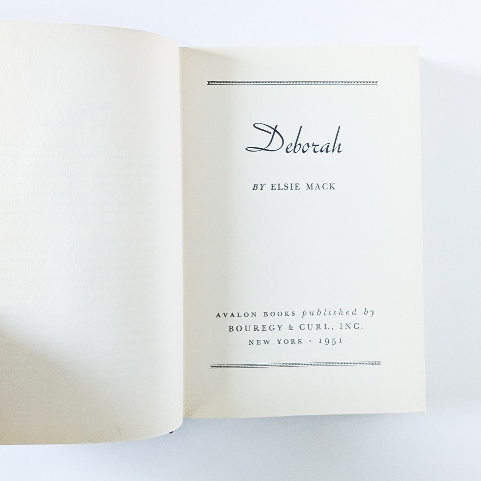 DEBORAH by Elsie Mack - 1951 Avalon Books - HCDJ - Vintage Romance | eBay
