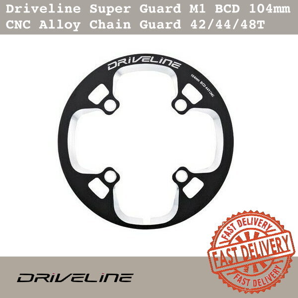 Driveline Super Guard M1 104mm BCD CNC Black Alloy MTB Chain Guard - 42 ...