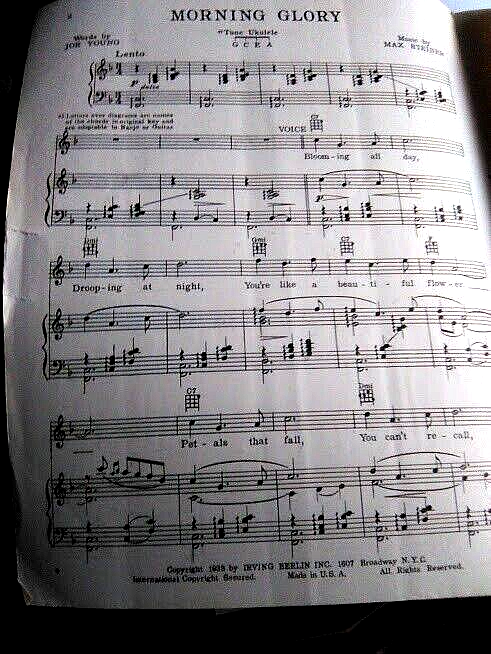 vintage sheet music Morning Glory, from movie w/ K. Hepburn, 1933 I ...