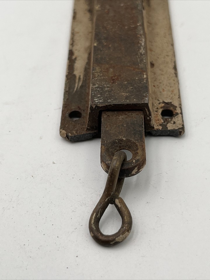 Antique Early 1900s Cast Iron Smooth Spring-Loaded Slide Bolt Surface ...