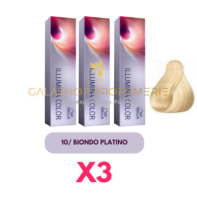 X3 WELLA ILLUMINA COLOR 10 BIONDO PLATINO TINTURA NO AMMONIACA CAPELLI ...