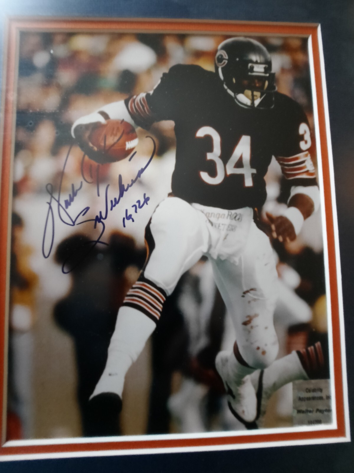 3 Walter Payton Autographed photos (13x29 Display) W/COA | eBay