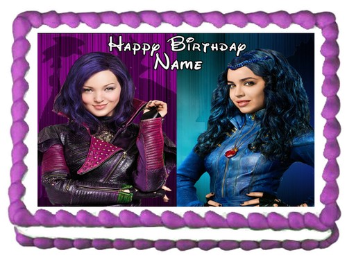 DESCENDANTS Evie and Mal Edible Cake topper image decoration | eBay