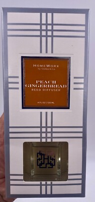 Homeworx Harry Slatkin PEACH GINGERBREAD Reed Diffuser 4 oz Bottle w/8 ...
