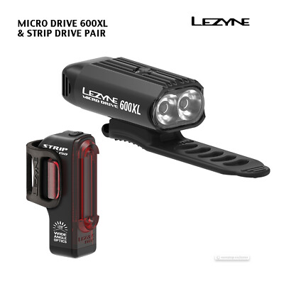 NEW Lezyne MICRO DRIVE 600XL & STRIP DRIVE LED Headlight Tail Light ...