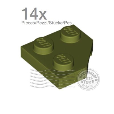 14x LEGO 26601 Wedge Plate 2x2 Olive Green | 6278087 | eBay