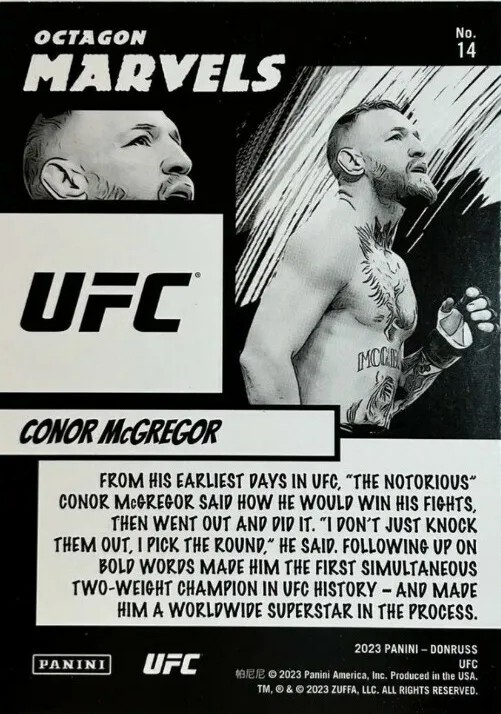 2023 Donruss UFC Octagon Marvel Comics Card Notorious Conor McGregor # ...