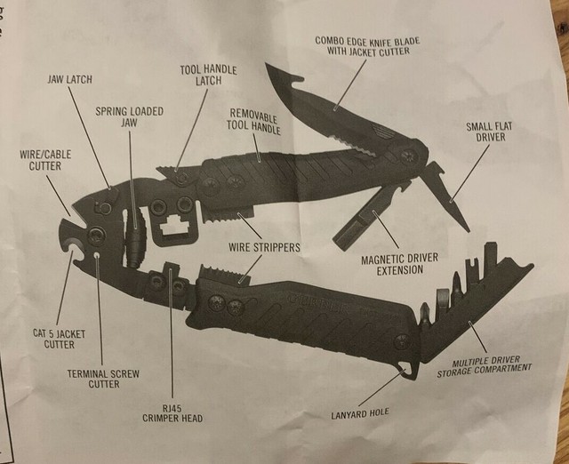 Gerber Cable Dawg Telcom Multi-Tool - Black (30-000399) for sale online ...