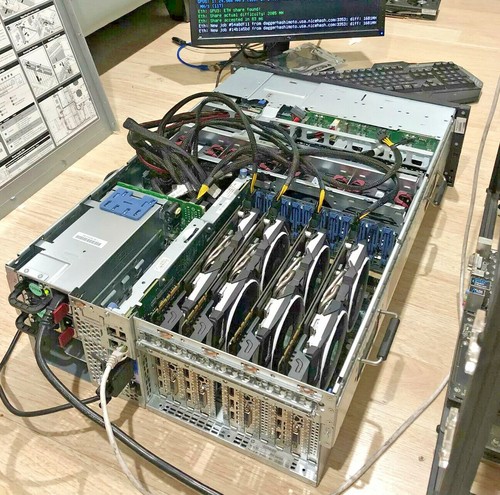 HP Pro - GPU Miner Mining Rig w/ Motherboard 4xCPU, fans, PSU for ...