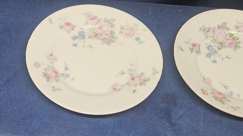 Vintage Germany Romay Fine China Set/2 Bread Plates, Pink Floral Design ...