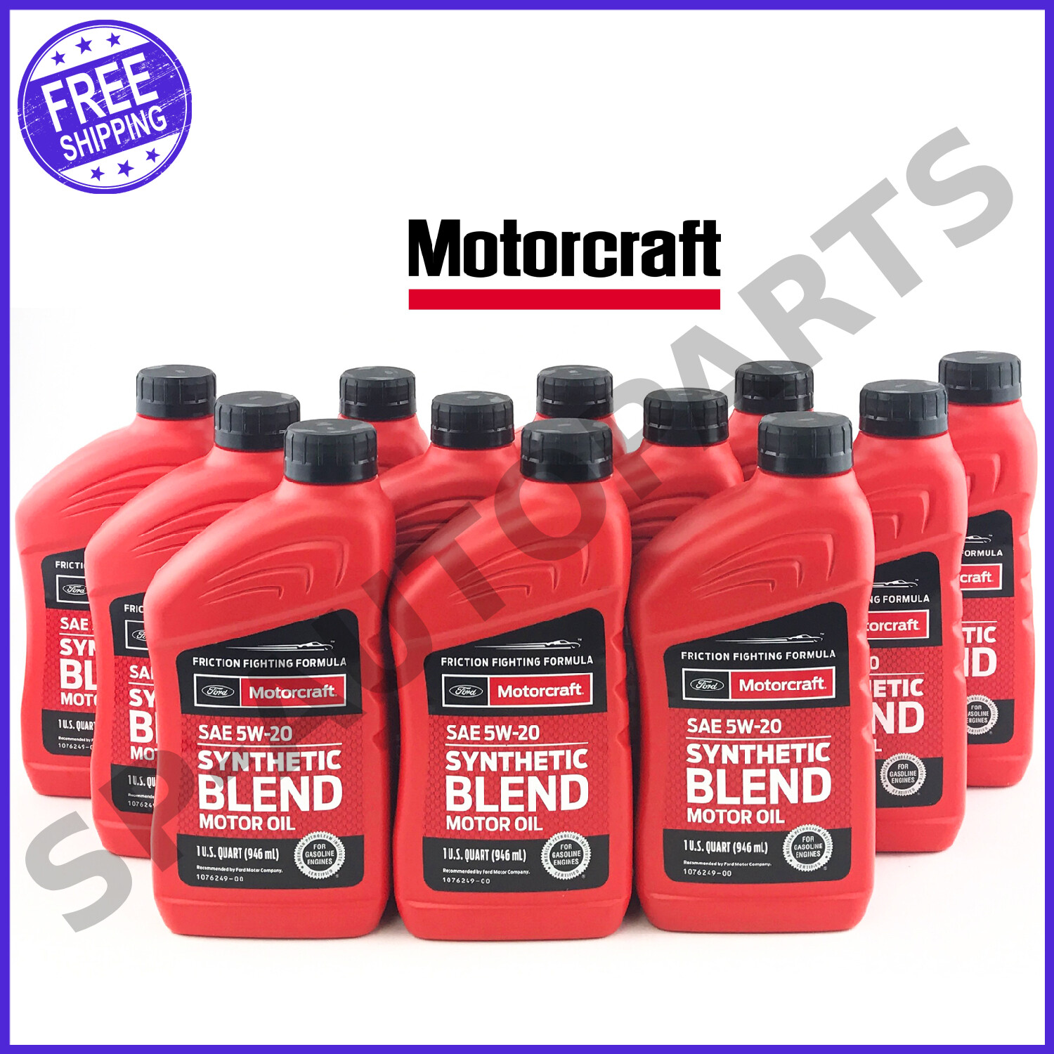 Motorcraft SAE 5W-20 Synthetic Blend Motor Oil XO-5W20-QSP 12 Quarts ...