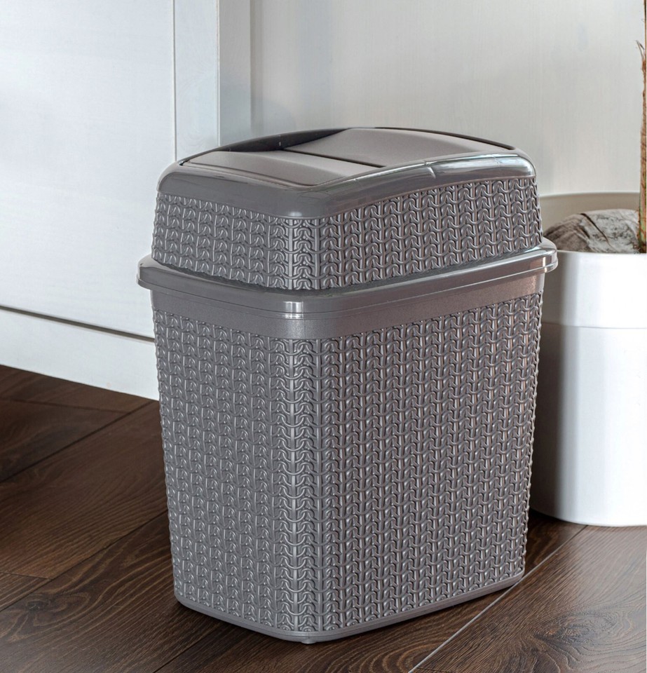 7L/8L/9L/10L Plastic Paper Bins Waste Storage Dustbin Rubbish Home ...