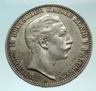 1909 PRUSSIA KINGDOM Germany WILHELM II Silver 3 Mark German Coin ...