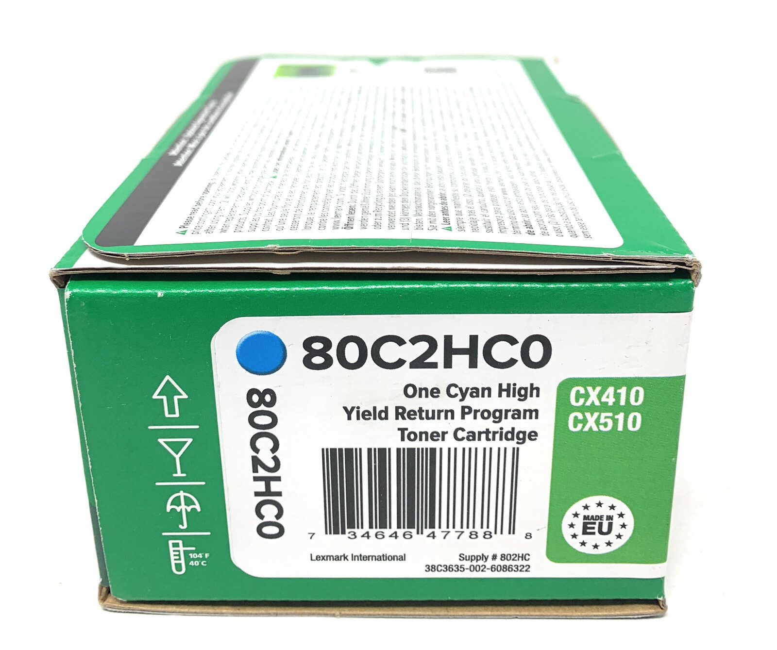 Lexmark 80C2HC0 Original Cyan Toner For CX410/CX410DE/CX510/CX510DE [A ...