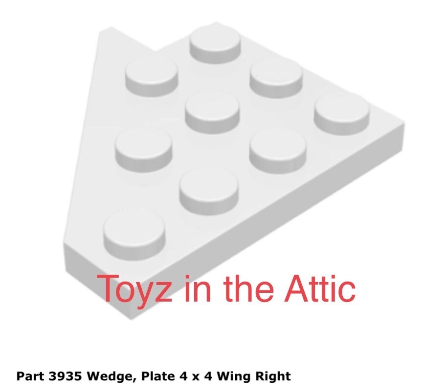 Lego 1x 3935 White Wedge, Plate 4 x 4 Wing Right 6848 | eBay
