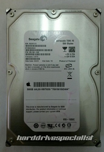 Seagate ST3500630AS 500GB SATA Drive P/N:9BJ146-048 Firmware:3.BTH Site ...