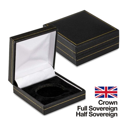Black Coin Medal Presentation Box Display Case Single Coin, Leatherette ...