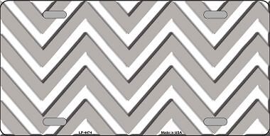 Grey White Chevron Metal Novelty License Plate Tag LP4474 | eBay