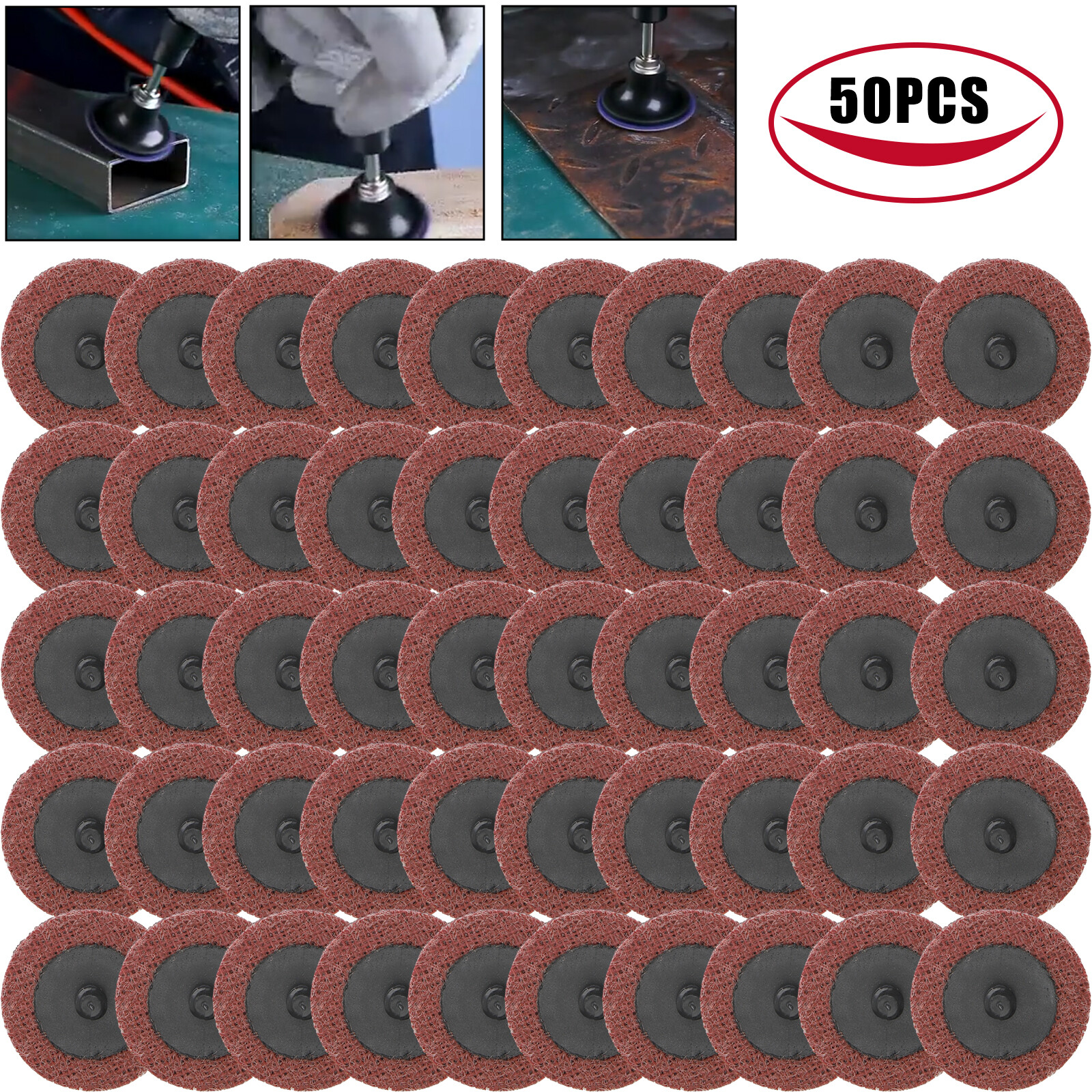 50Pc 2" Medium Roloc Scotch Pads Roll Lock Surface Sanding Disc US | eBay