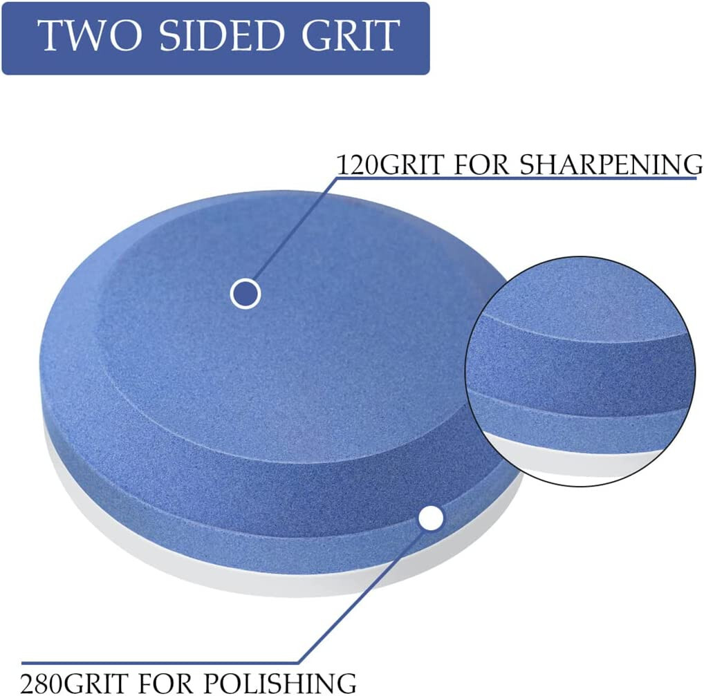 Round Sharpening Stone Dual Grit Axe Edge Blade Hand Tool Puck ...