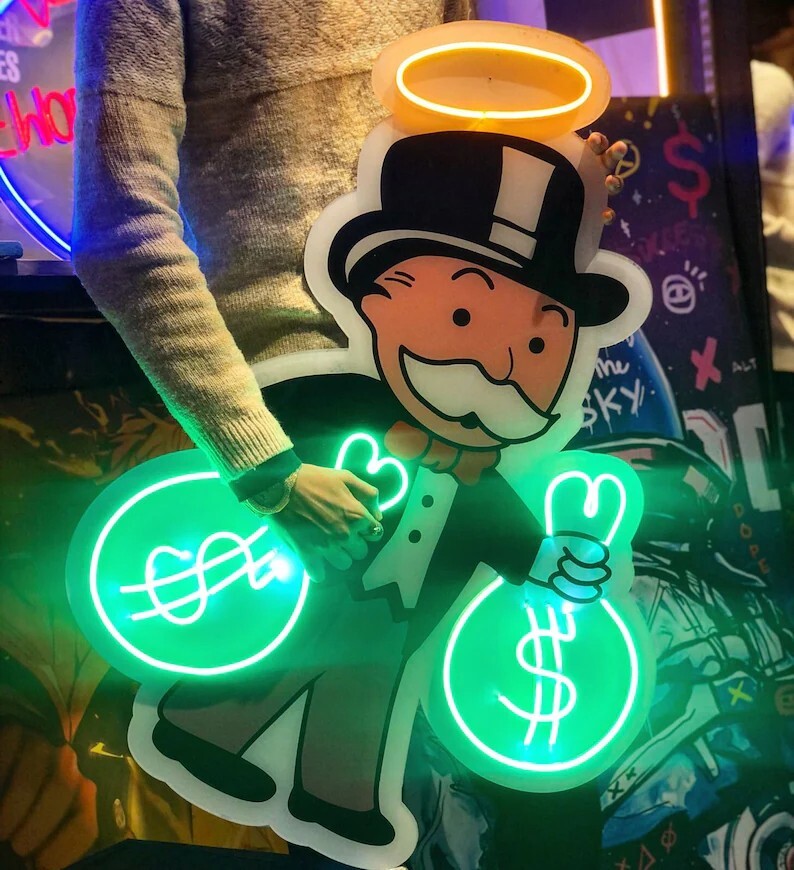 Monopoly Money UV Neon Sign Acrylic Art Customized Neon Sign Holiday ...
