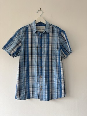 Men’s Short Sleeve Shirt - Rocha John Rocha (M) - Blue Plaid Cotton ...