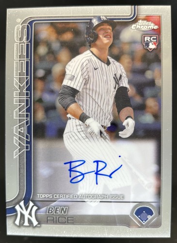 2025 Topps Chrome Ben Rice RC Auto Rookie Yankees #RA-BR | eBay