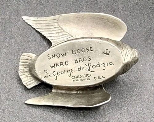 Vtg Chilmark Ward Bros Snow Goose Signed Pewter Figurine | eBay